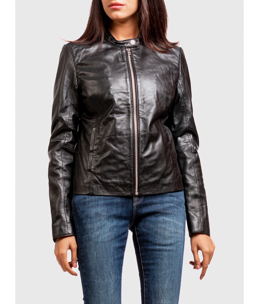 Jane Women Black Leather Jacket| Alaskan Leather Company